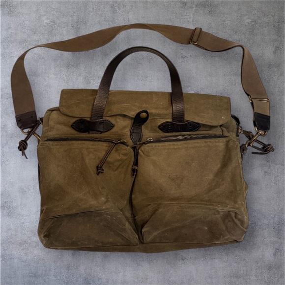 Filson | Bags | Filson 24 Hour Tin Cloth Briefcase Bag Otter Green Made ...